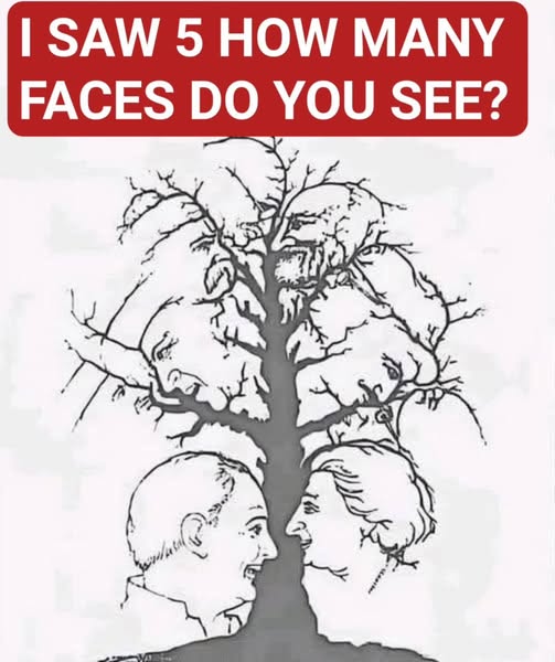 Only a few people can find all the faces hidden in this tree – are you ...